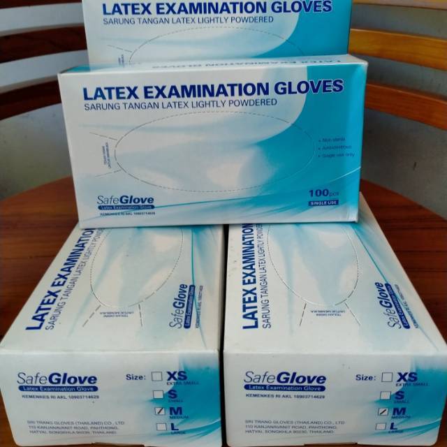Jual ONEMED SAFEGLOVE SARUNG TANGAN LATEX MEDIS POWDERED SAFE GLOVE ...