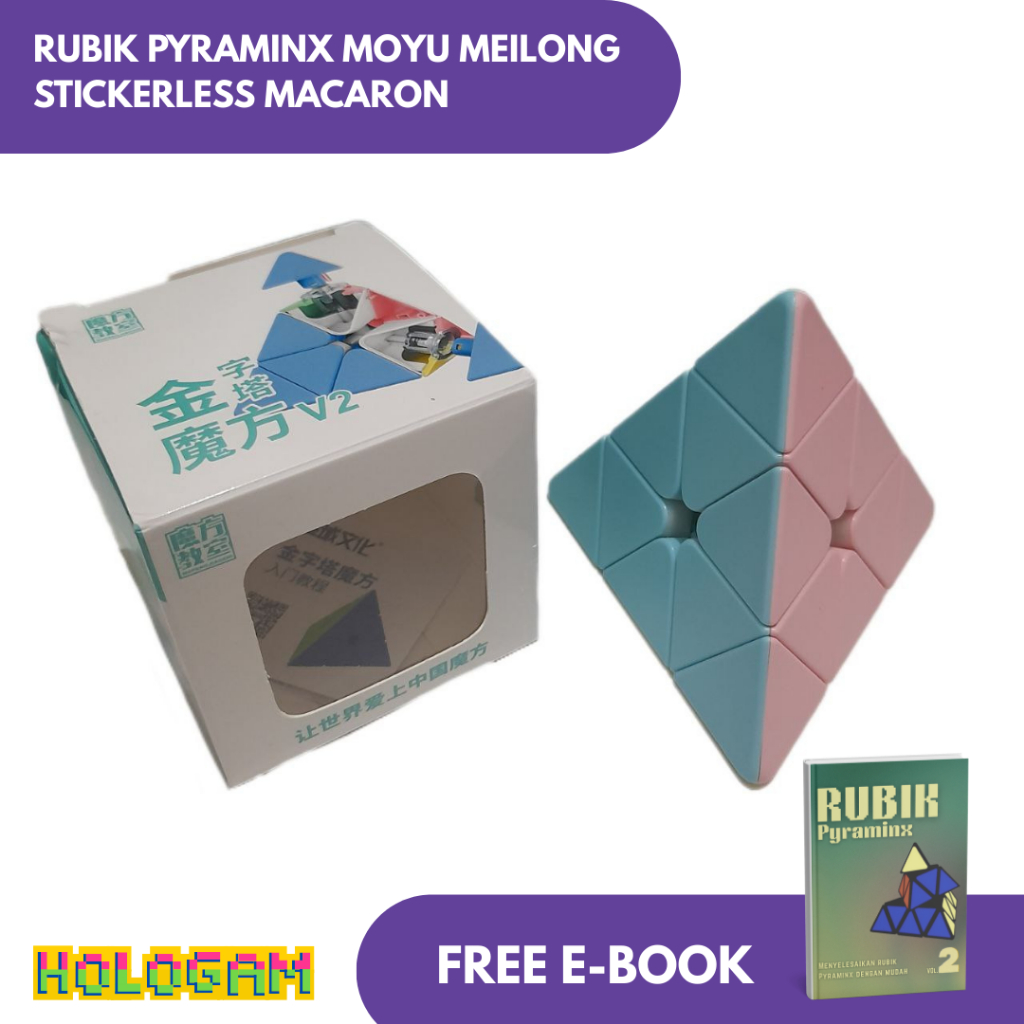 Jual Rubik Pyraminx Moyu Meilong Stikerless + E-Book Menyelesaikan ...