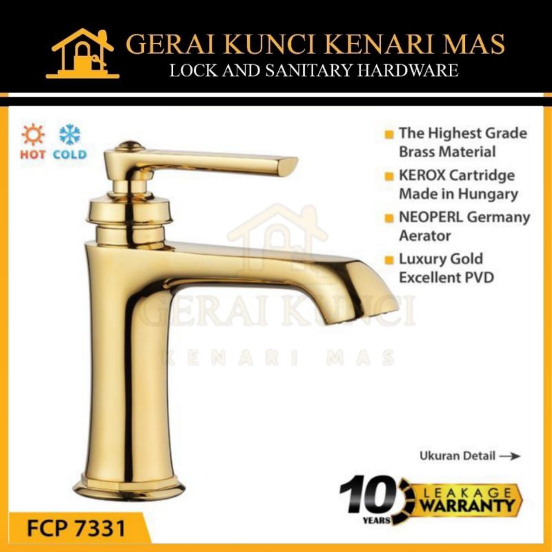 Jual PALOMA FCP 7331 Keran Wastafel Panas Dingin Kran Cuci Tangan Mixer Kuningan Tap Sink Luxury ...