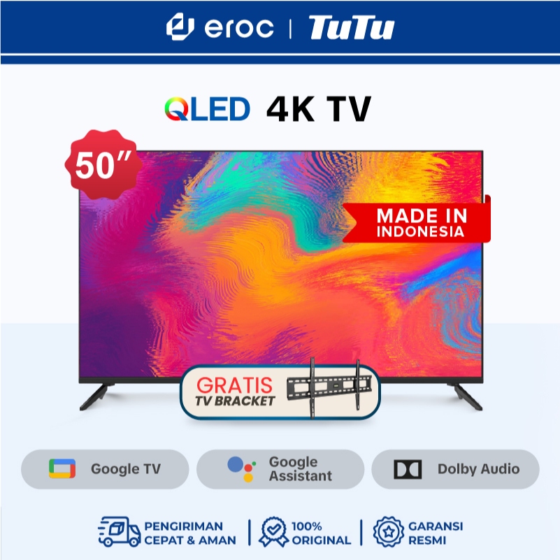 Jual TUTU Google TV - QLED 4K Smart TV 50 inch - Dolby Audio - HDR 10 ...