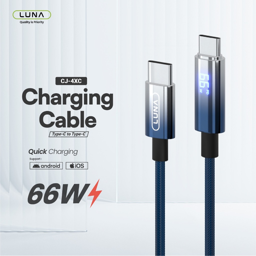 Jual Luna Kabel Data C to C PD 65 Watt Quick Super Fast Charging ...
