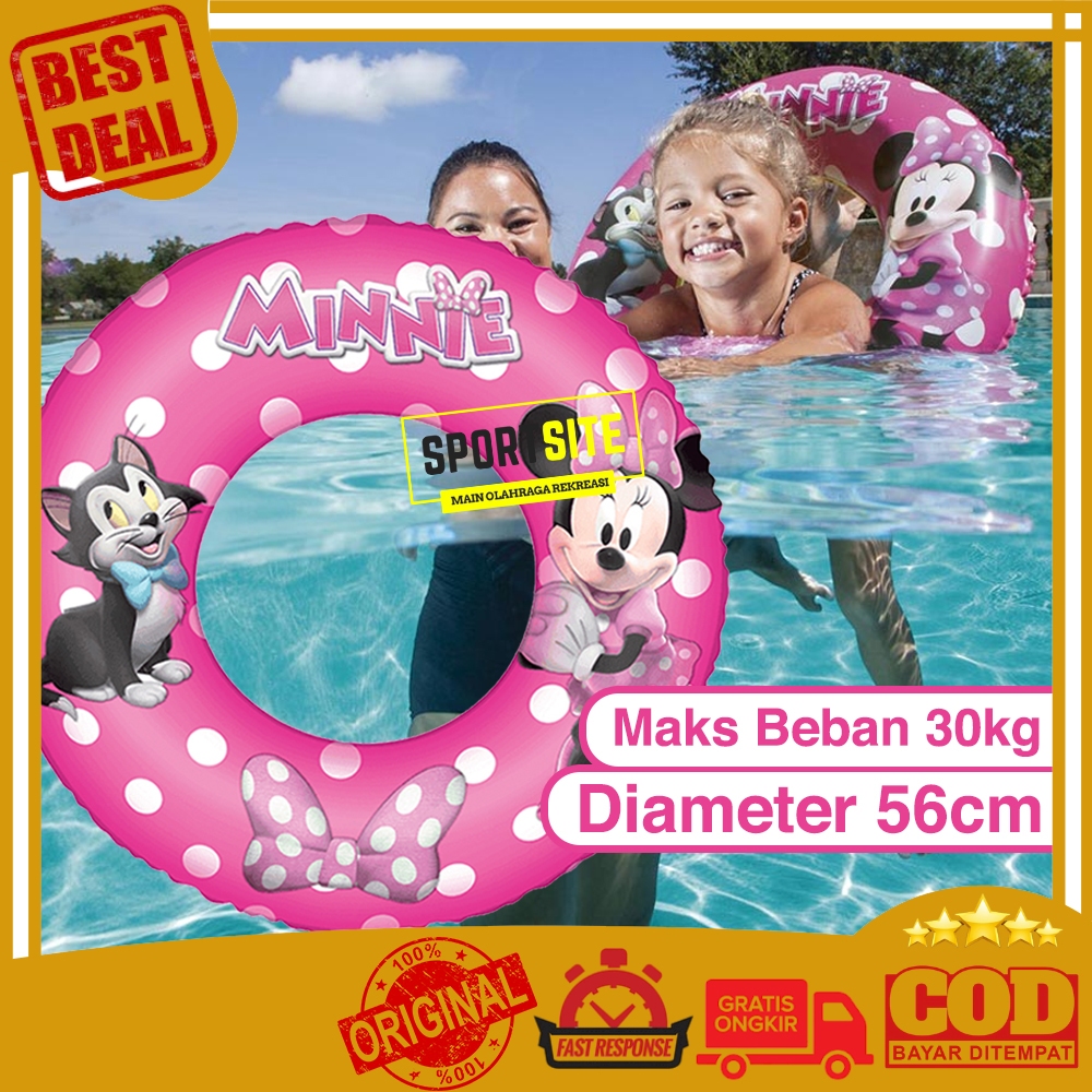 Jual Bestway Swim Ring Disney Minnie Pink 56cm / Pelampung Ban Renang ...