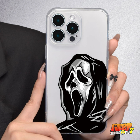 Jual Case HP TPU Transparan Motif Black Ghost Cocok Untuk iPhone 11/12 ...