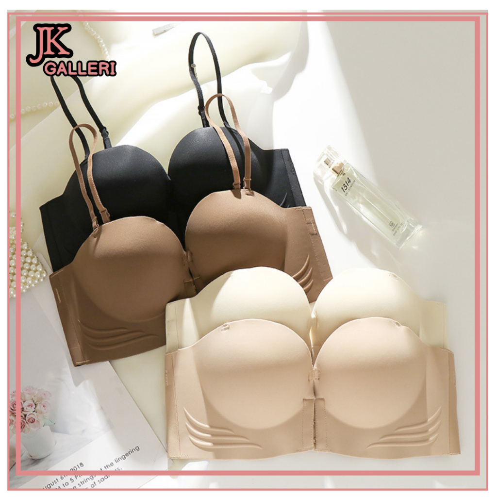 Jual JK Galleri B1622 Bra Push Up Busa Tebal Seamless BH Wanita Tanpa Kawat Mengangkat PD 2 In 1 ...