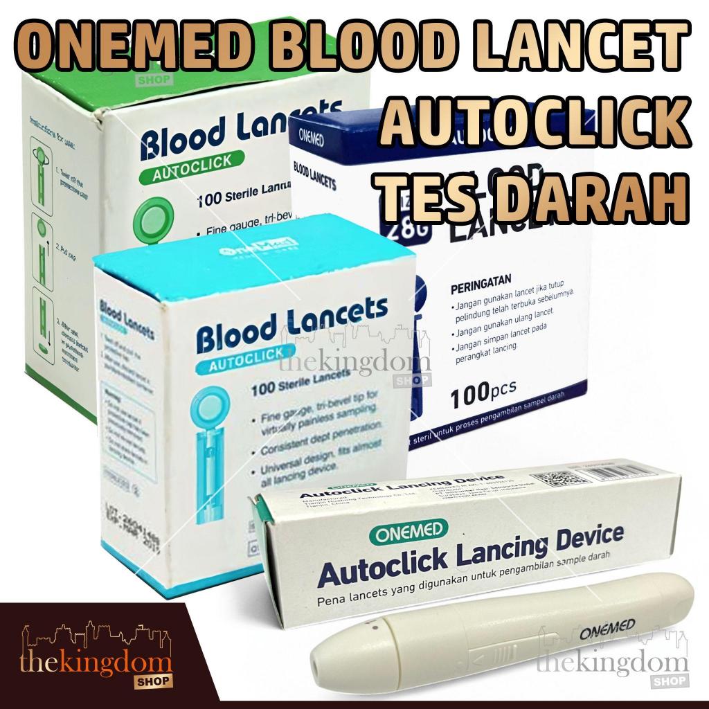 Jual Onemed Blood Lancet Autoclick 26G 28G 21G /100 Jarum Test Ambil ...