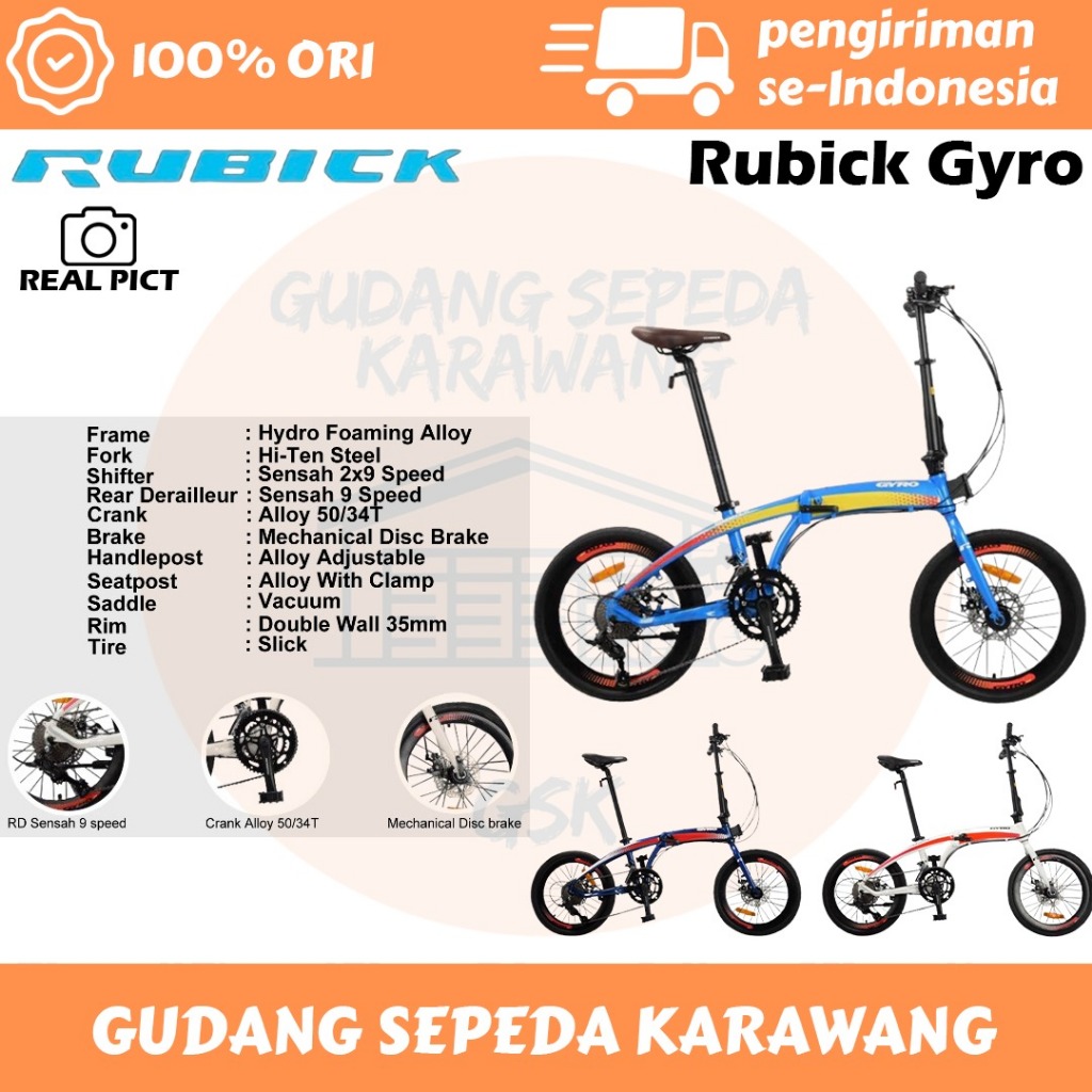 Jual Sepeda Lipat Folding Bike 20 Rubick Gyro | Shopee Indonesia