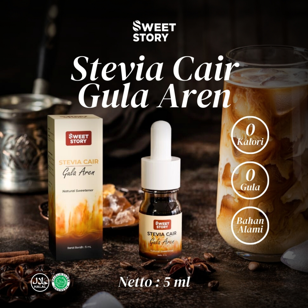 Jual Sweet Story Stevia Cair Aren | 5 ML (Aren Stevia 5 ML 0 Kalori 0 ...