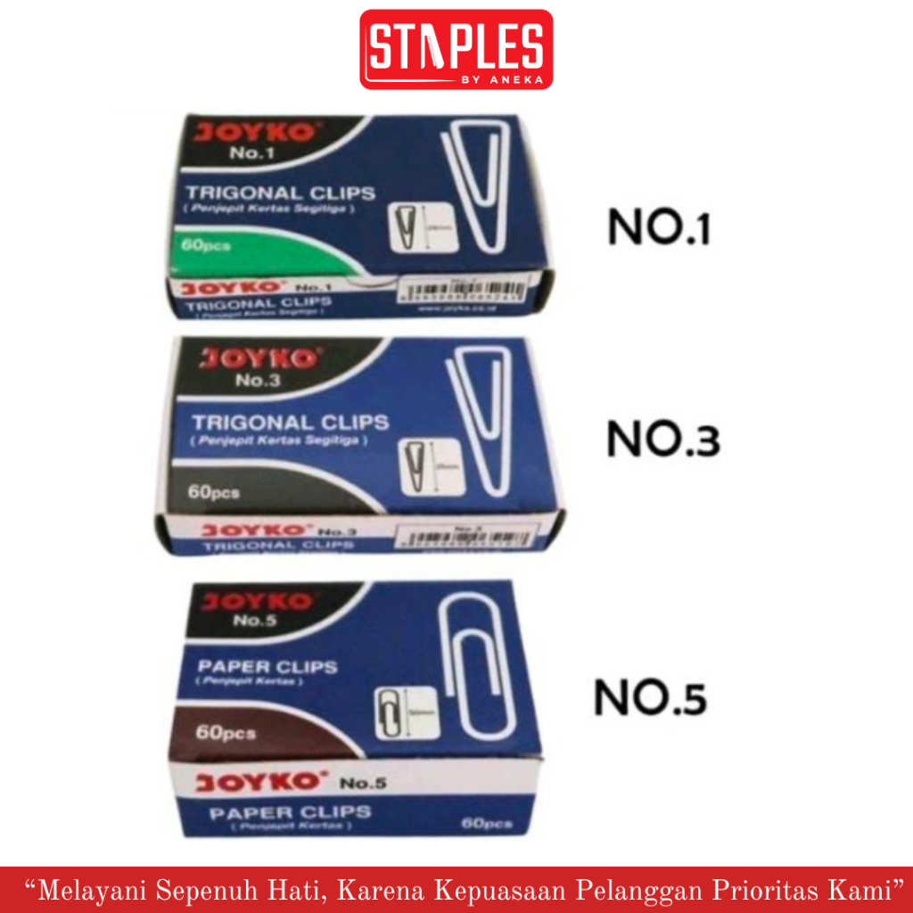 Jual Trigonal Clip No. 1 / No. 3 / No.5 / Paper Clip / Penjepit Kertas ...