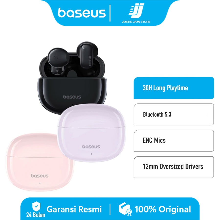 Jual Baseus Bowie E11 TWS True Wireless Earphone Earbuds 30 Hours ...