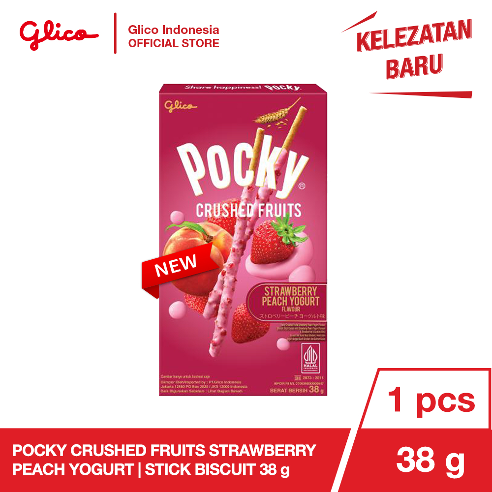 Jual POCKY CRUSHED FRUITS STRAWBERRY PEACH 38g | Shopee Indonesia