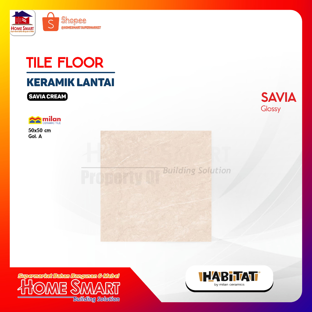 Jual Keramik Lantai Milan Savia Cream 50x50 Kw1 Motif Marble Glossy ...