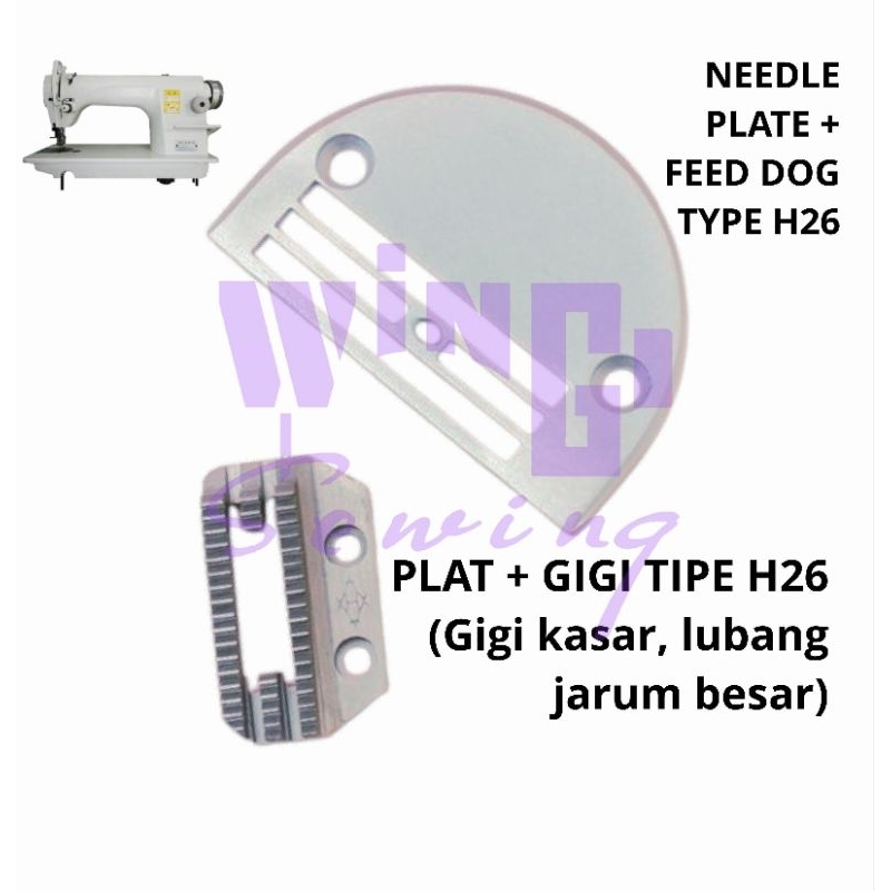 Jual Tipe H26 Plat Gigi Set Kasar Needle Plate Piringan Mesin Jahit ...
