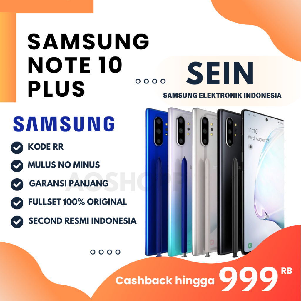 Jual SAMSUNG NOTE 10 PLUS SEIN DUAL SIM| 256GB | RAM 12GB | FUNGSI NORMAL MULUS AMAN LANCAR JAYA ...