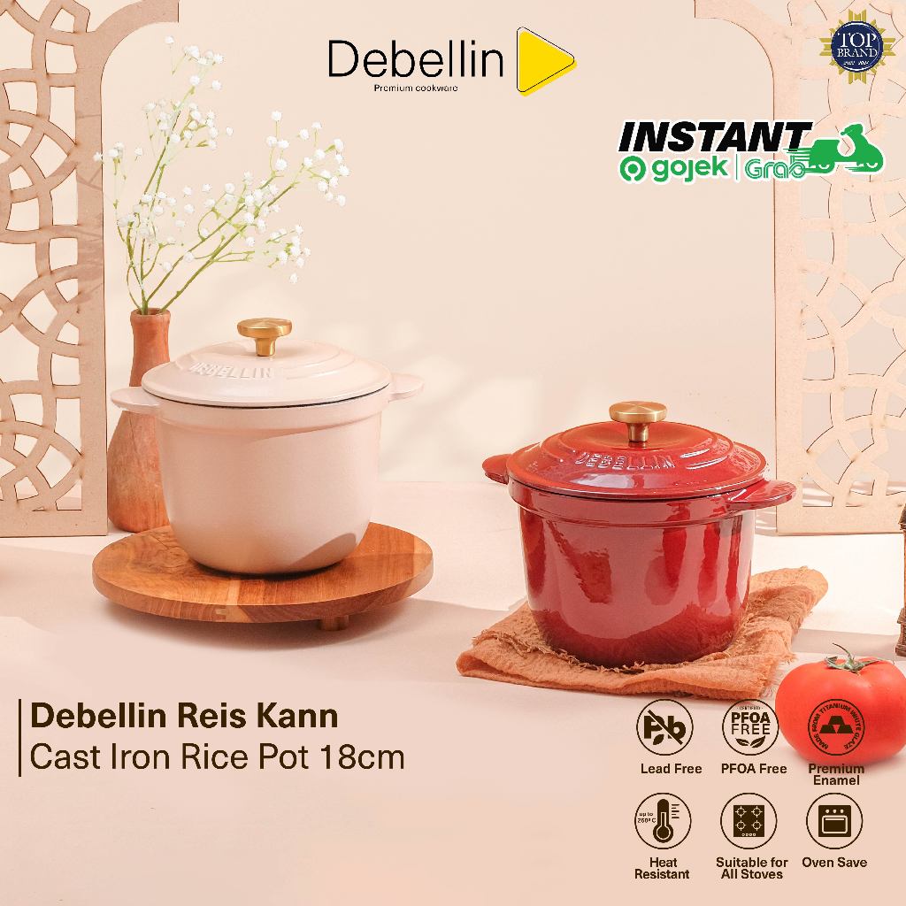 Jual Debellin Reis Kann - Enamel Cast Iron Rice Pot 18cm | Shopee Indonesia