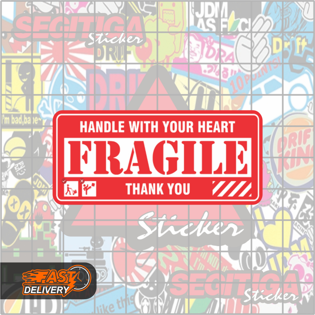 Jual Sticker Fragile Handle With Your Heart Ukuran 10 x 4.5 Cm | Shopee ...
