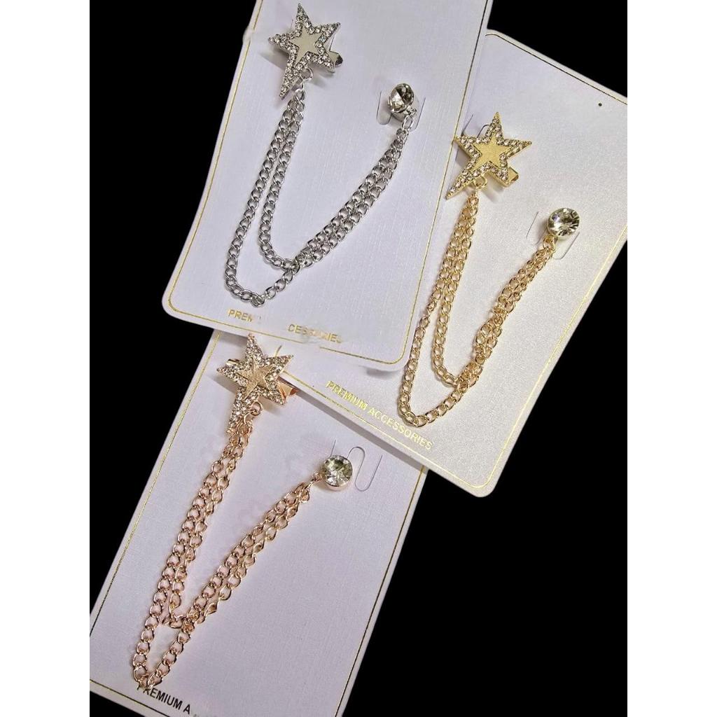 Jual Pin Bros Jas Rantai Rumbai / Bros Pin Rantai Jas Bintang Snowflake ...