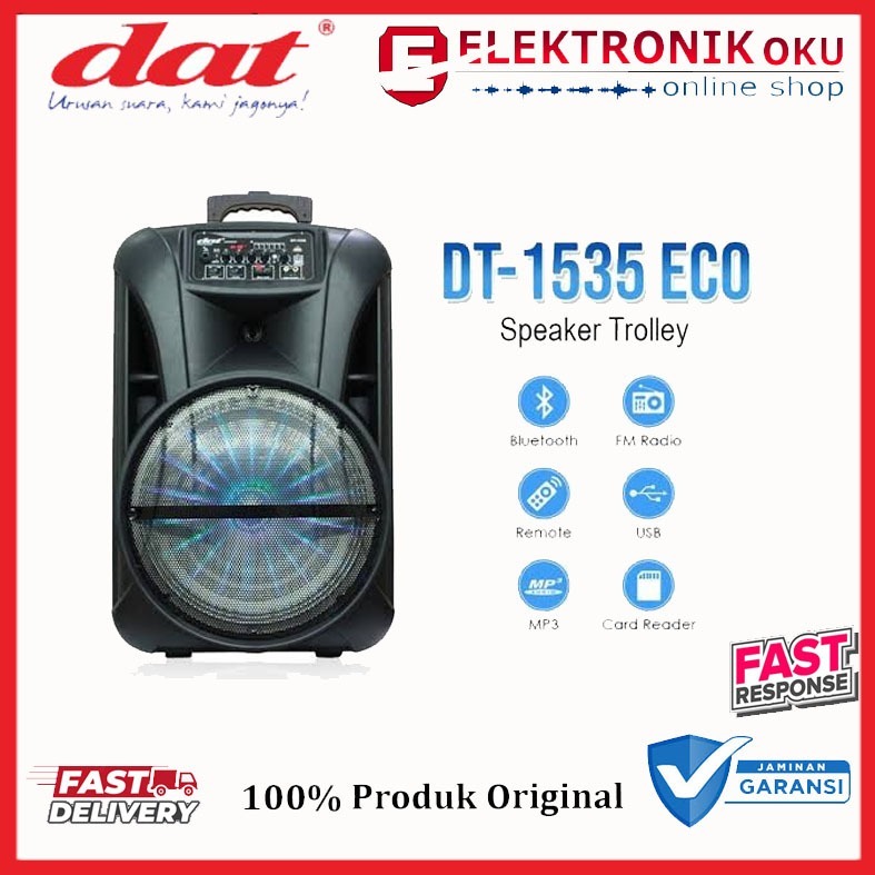 Jual DAT DT 1535 SPEAKER AKTIF 15 INCH TROLLEY PORTABLE | Shopee Indonesia