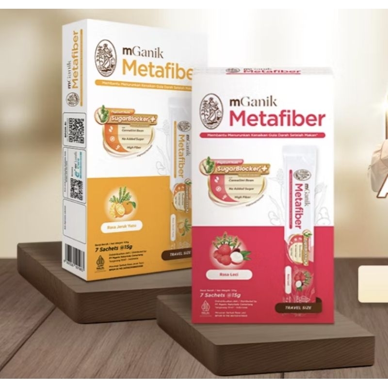 Jual Metafiber mganik 1 box isi 7 sachet minuman serat untuk diabetesi ...