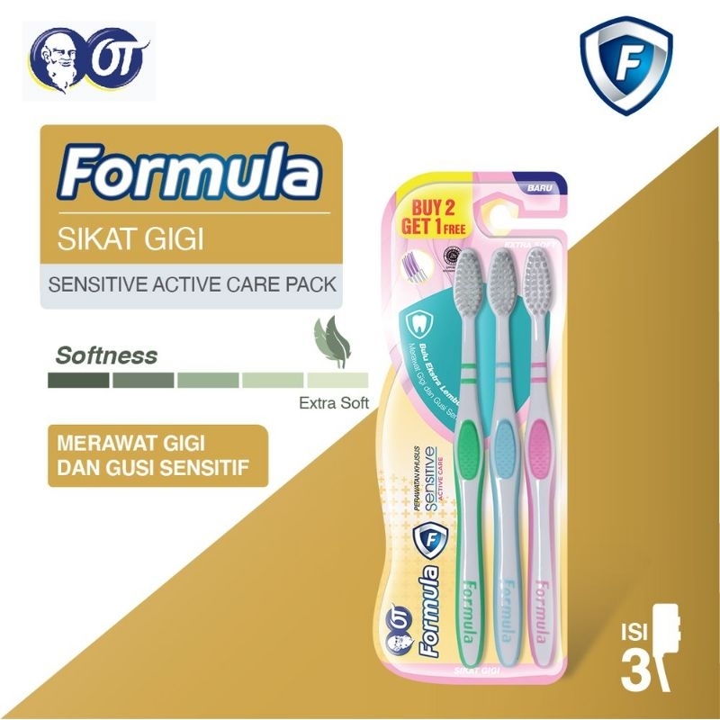 Jual sikat gigi formula untuk gigi sensitif isi 3 | Shopee Indonesia