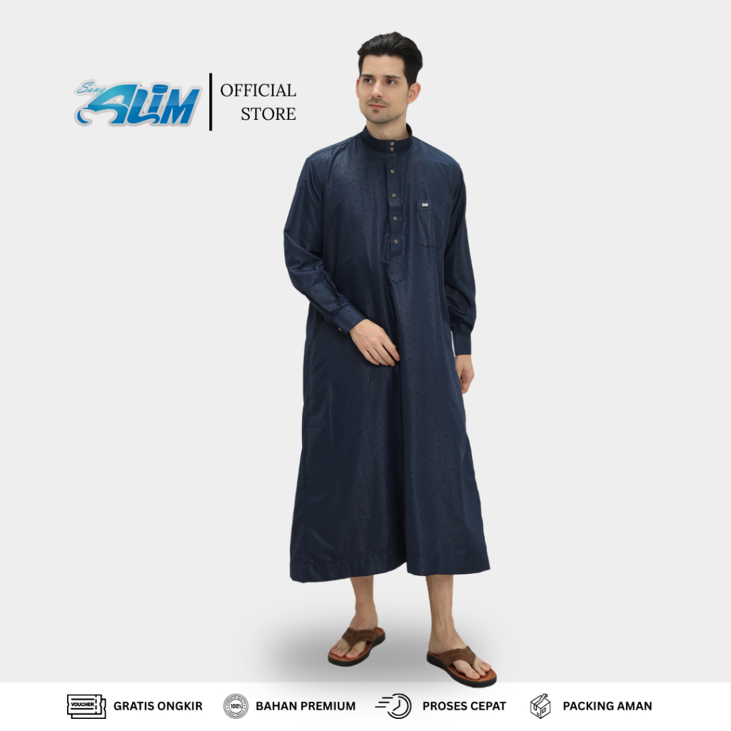 Jual Sang Alim - Gamis Pria Polos Embos Jet Sultan Jubah Thobe Pria ...