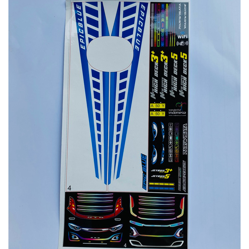 Jual Stiker Livery Full Modif Lampu Depan Lengkap Bus Basuri Miniatur ...