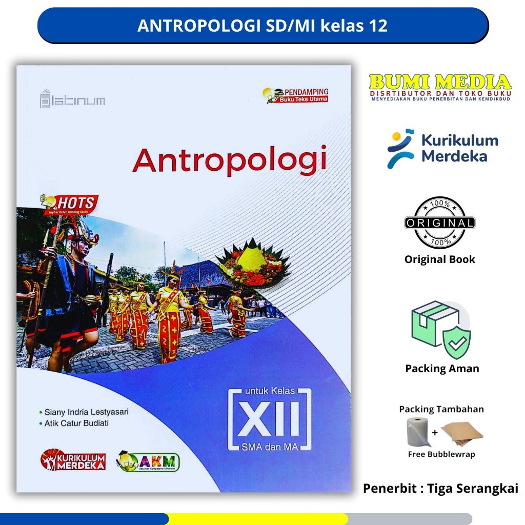 Jual Buku Tiga Serangkai ANTROPOLOGI (Revisi 1) SMA/MA Kelas 12 PLATINUM Kurikulum Merdeka ...