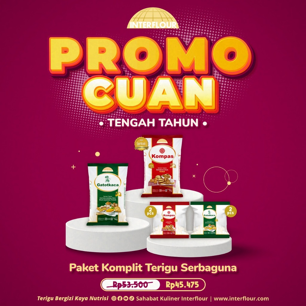 Jual Paket Komplit Terigu Serbaguna INTERFLOUR | Shopee Indonesia