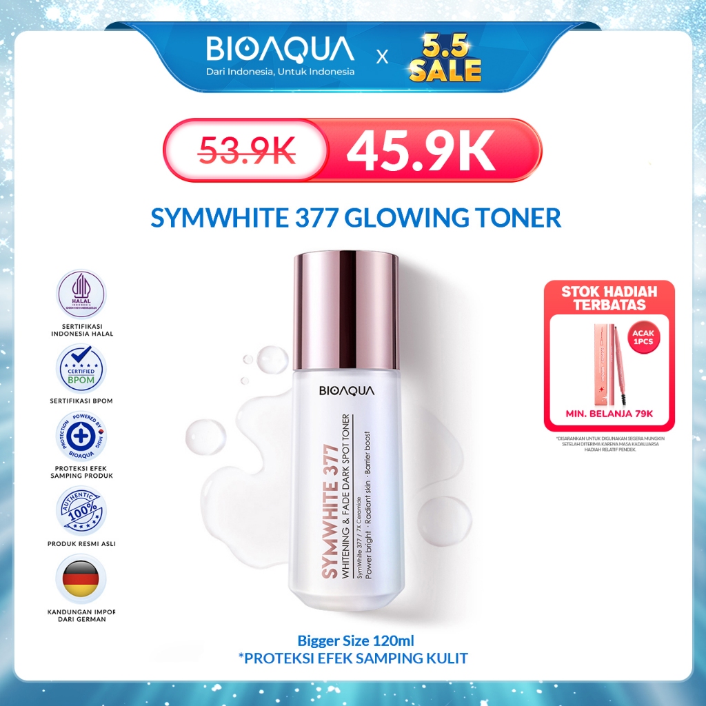 Jual BIOAQUA SymWhite 377 Whitening & Dark Spot Toner Wajah Glowing ...