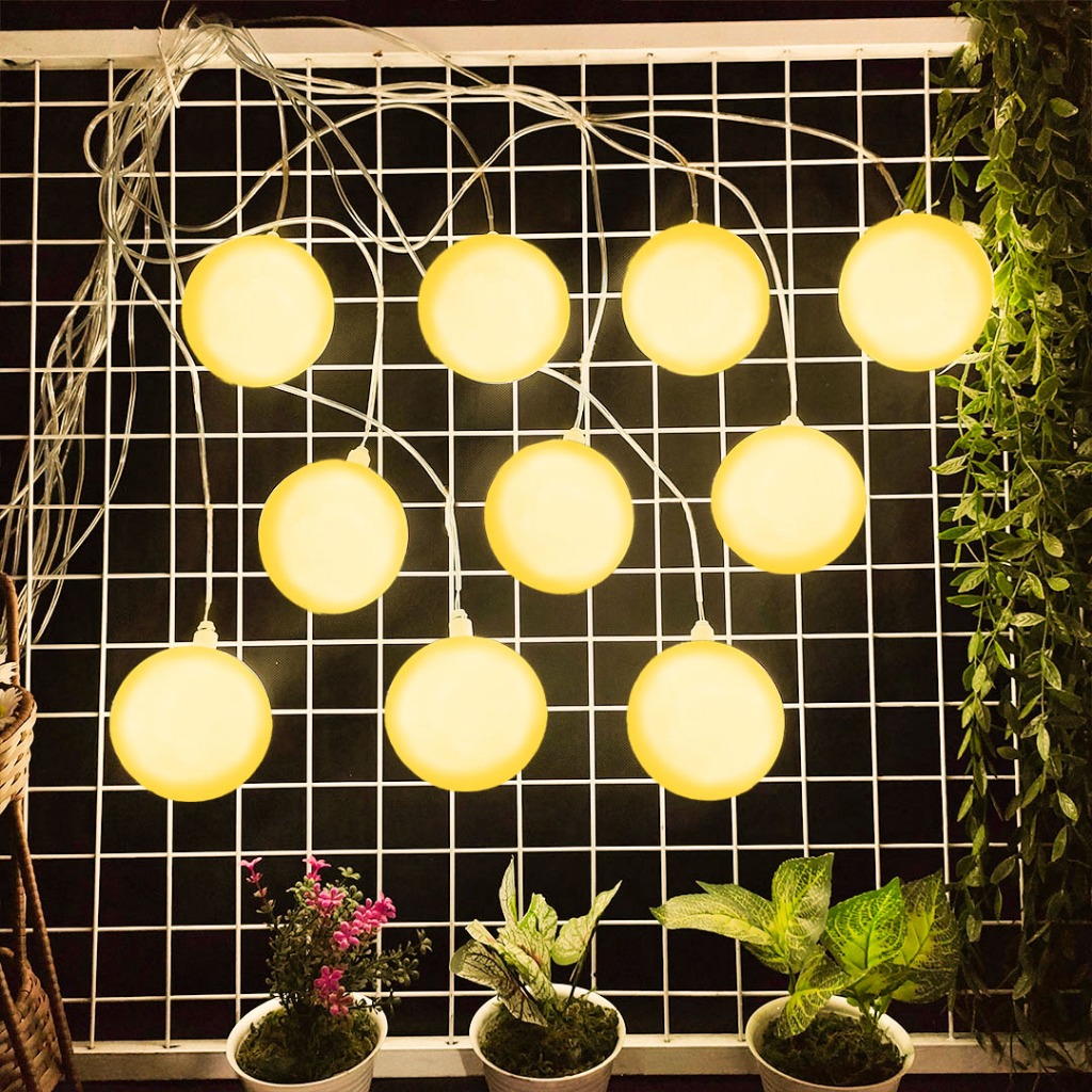 Jual (GLOW) Lampu Bola Plastik Gantung Doff LED 1 Set Isi 10 ...