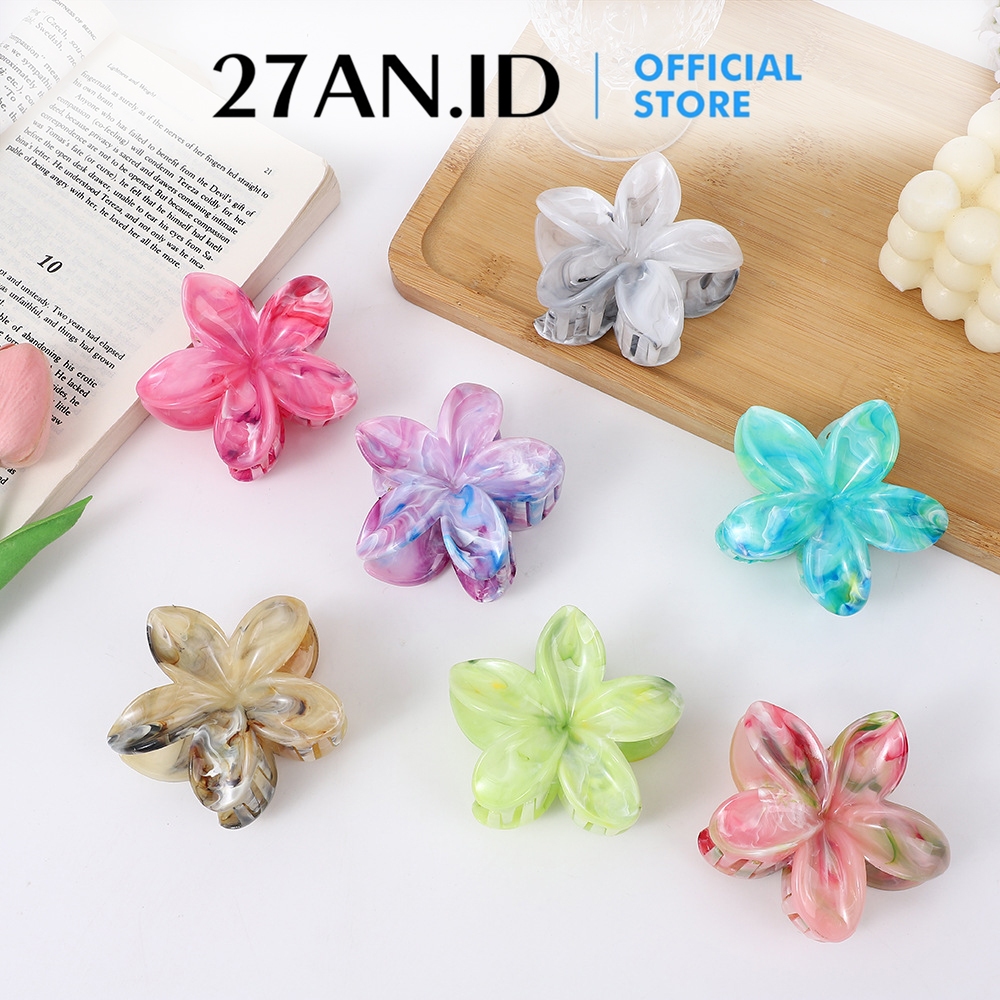 Jual (27AN.ID) Jepit Rambut H908 Bunga Kamboja Jedai Rambut Plumeria Akrilik Aksesoris Rambut ...