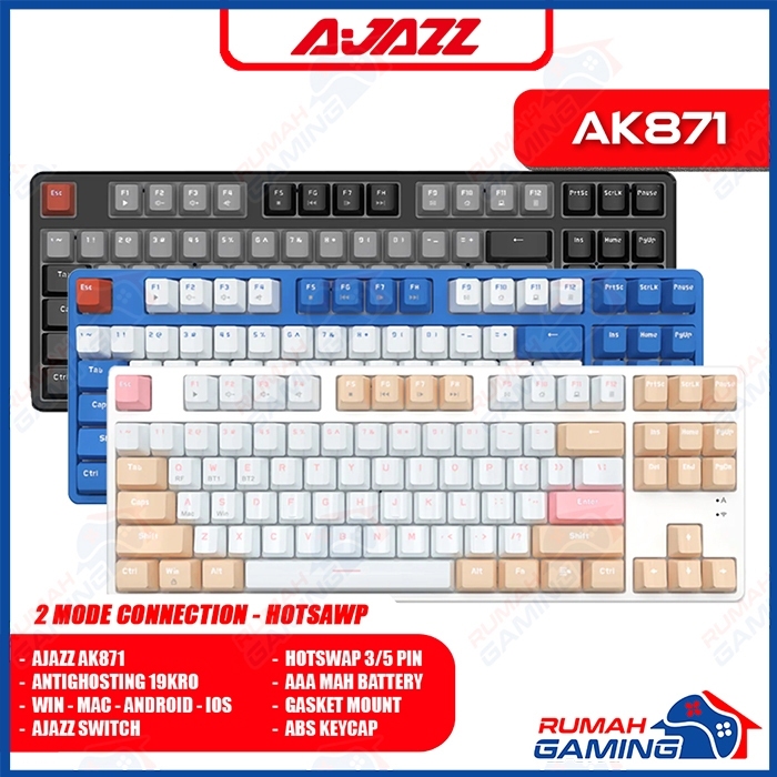Jual AJAZZ AK871 - 80% - 2 Mode - Gasket - Hotswap - Mechanical ...
