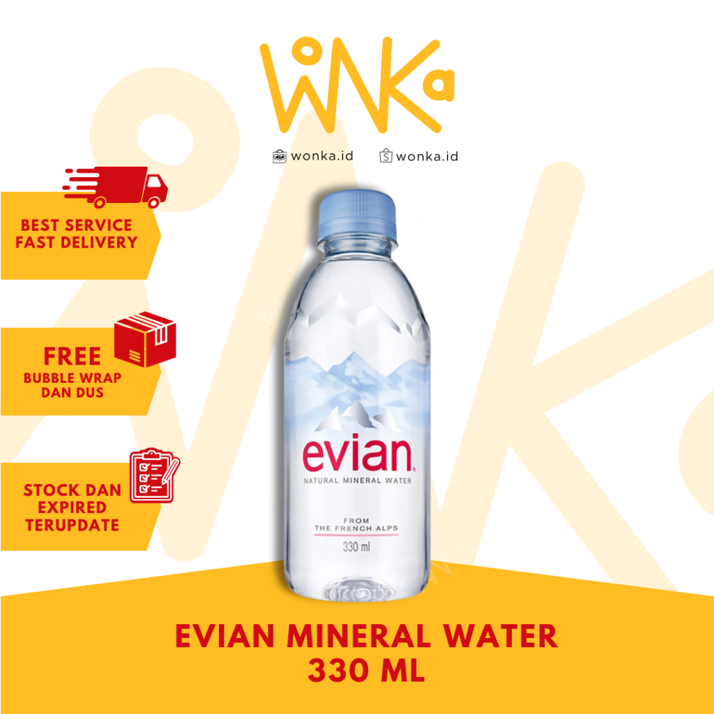 Jual Evian Natural Mineral Water Glass PET 330 ml | Shopee Indonesia