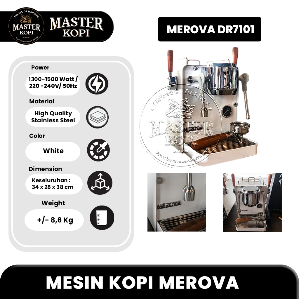 Jual Mesin Kopi Espresso Machine Merova DR7101 (1pcs) | Shopee Indonesia