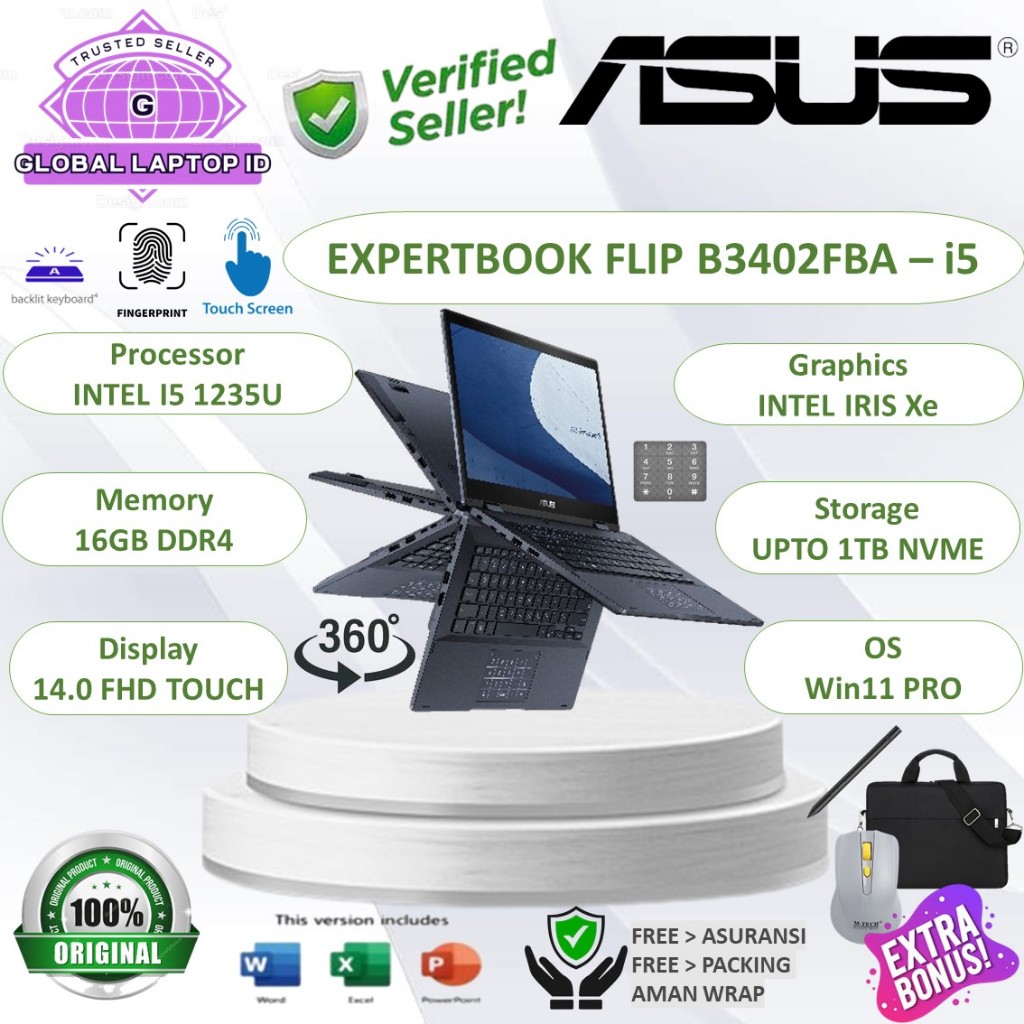 Jual Laptop 2in1 Touchscreen ASUS Expertbook FLIP B3402FBA Intel i5 ...