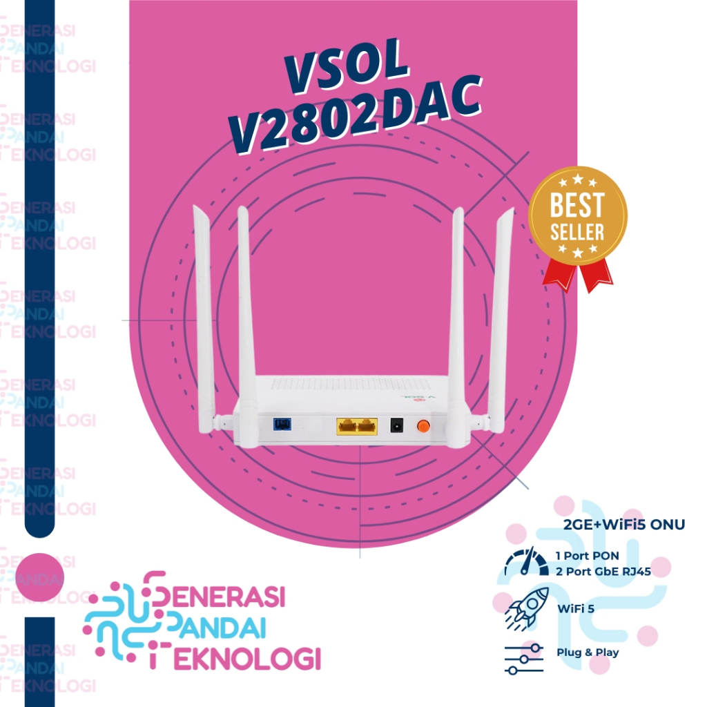Jual VSOL V2802DAC ONU XPON Wi-Fi 5 Dualband ONT 1GE 1FE ONT ONU ...