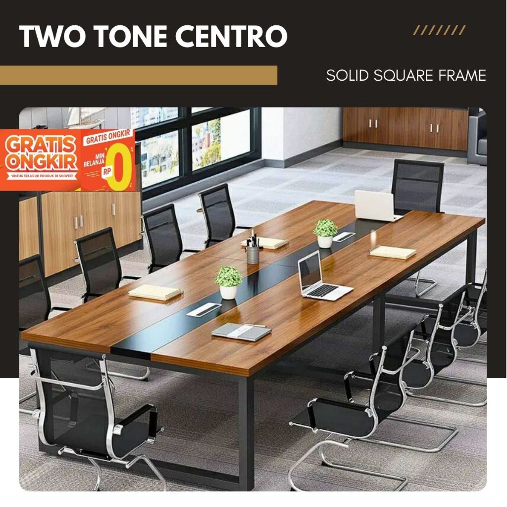 Jual [𝐝𝐞𝐀𝐫𝐭𝟐𝟕] Solid Square Two Tone Meeting Table | Shopee Indonesia