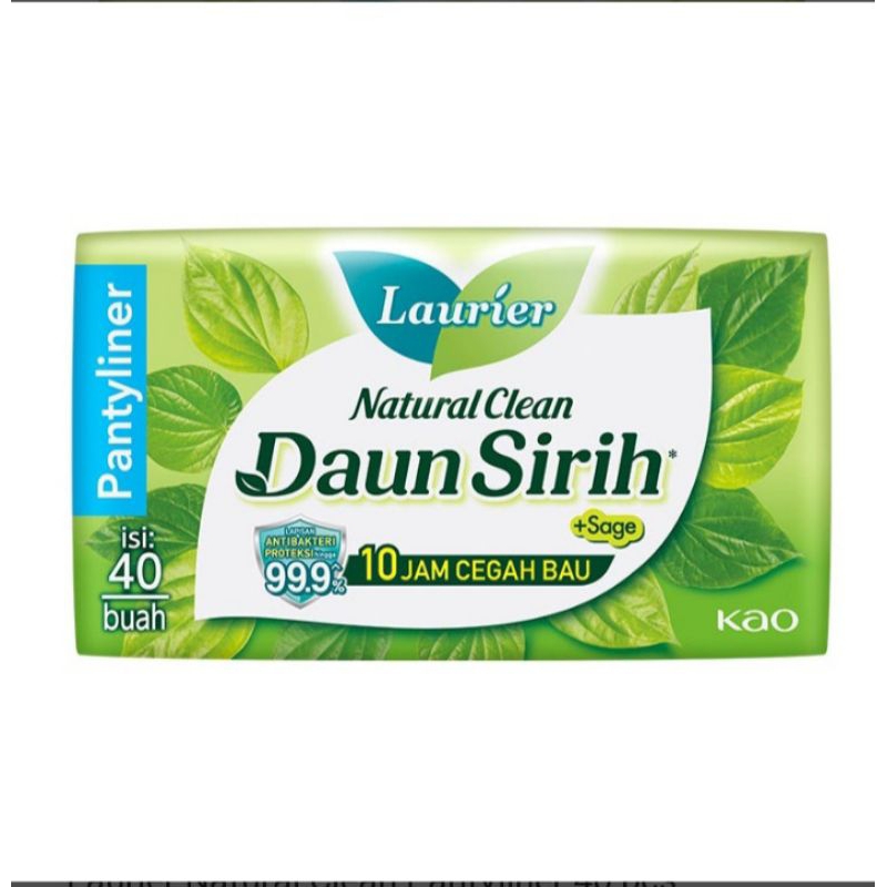 Jual LAURIER PANTYLINER NATURAL CLEAN ANTIBAC PROTECTION 40 PCS ...