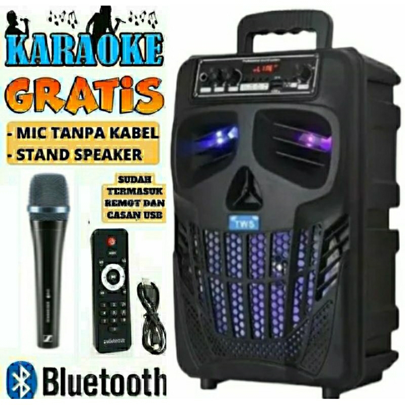 Jual Speaker Subwoofer aktif 8.8INC Gratis Mic Karoke SQ-780 Free Mic ...