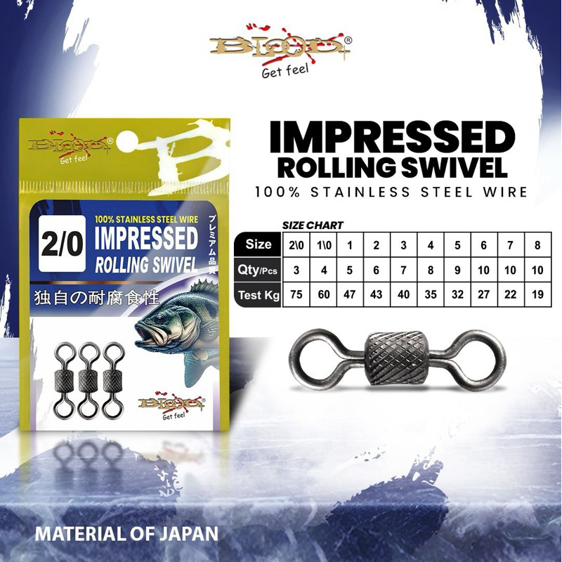 Jual ROLLING SWIVEL BLOOD | 100% STAINLESS STEEL WIRE | Shopee Indonesia
