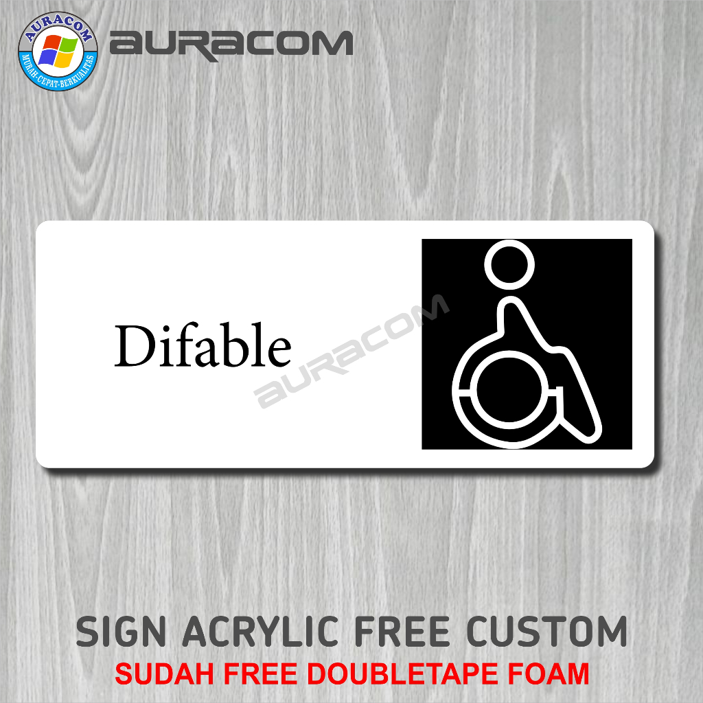 Jual Difable Sign Akrilik Acrylic Sign Toilet Disabilitas - B158 ...
