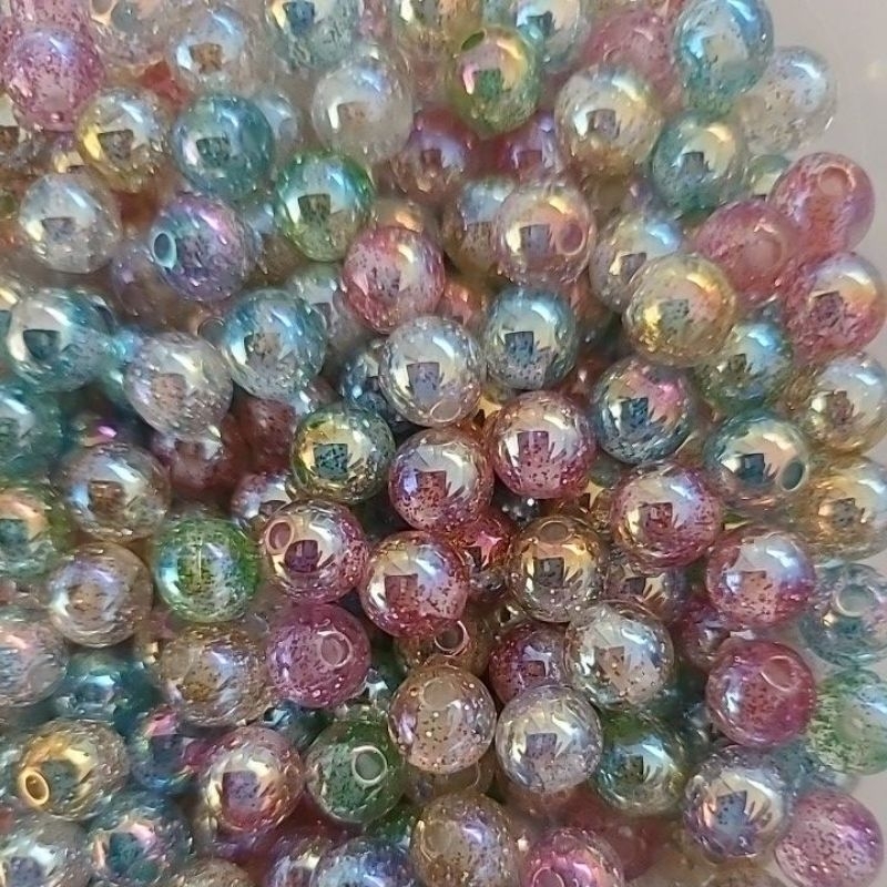 Jual manik bulat glitter UV ukuran 8 mm dan 10mm | Shopee Indonesia
