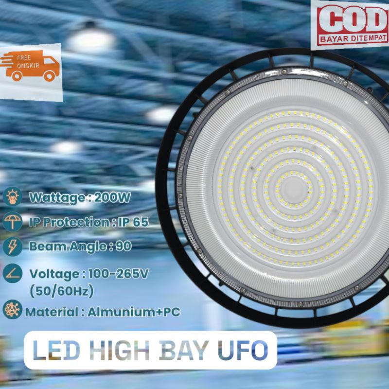 Jual LAMPU GANTUNG HIGH BAY LED UFO 100W 150W 200W | Shopee Indonesia