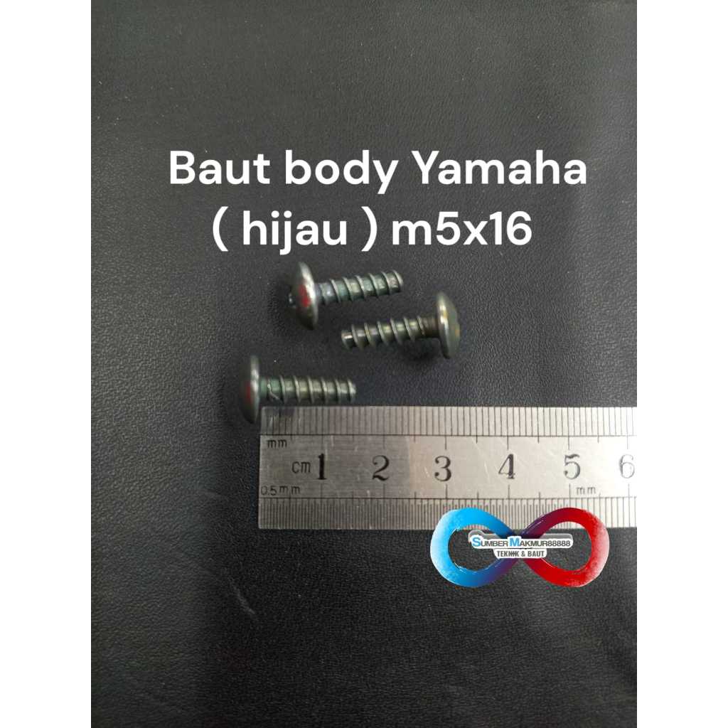 Jual Baut body Yamaha ( Hijau ) M5 X 16 PER 100 PCS | Shopee Indonesia