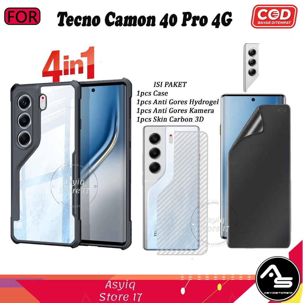 Jual Paket 4IN1 Case Hydrogel Matte Tecno Camon 40 Pro 4G 5G 40 Premier Camon 40 Softcase Fusion ...