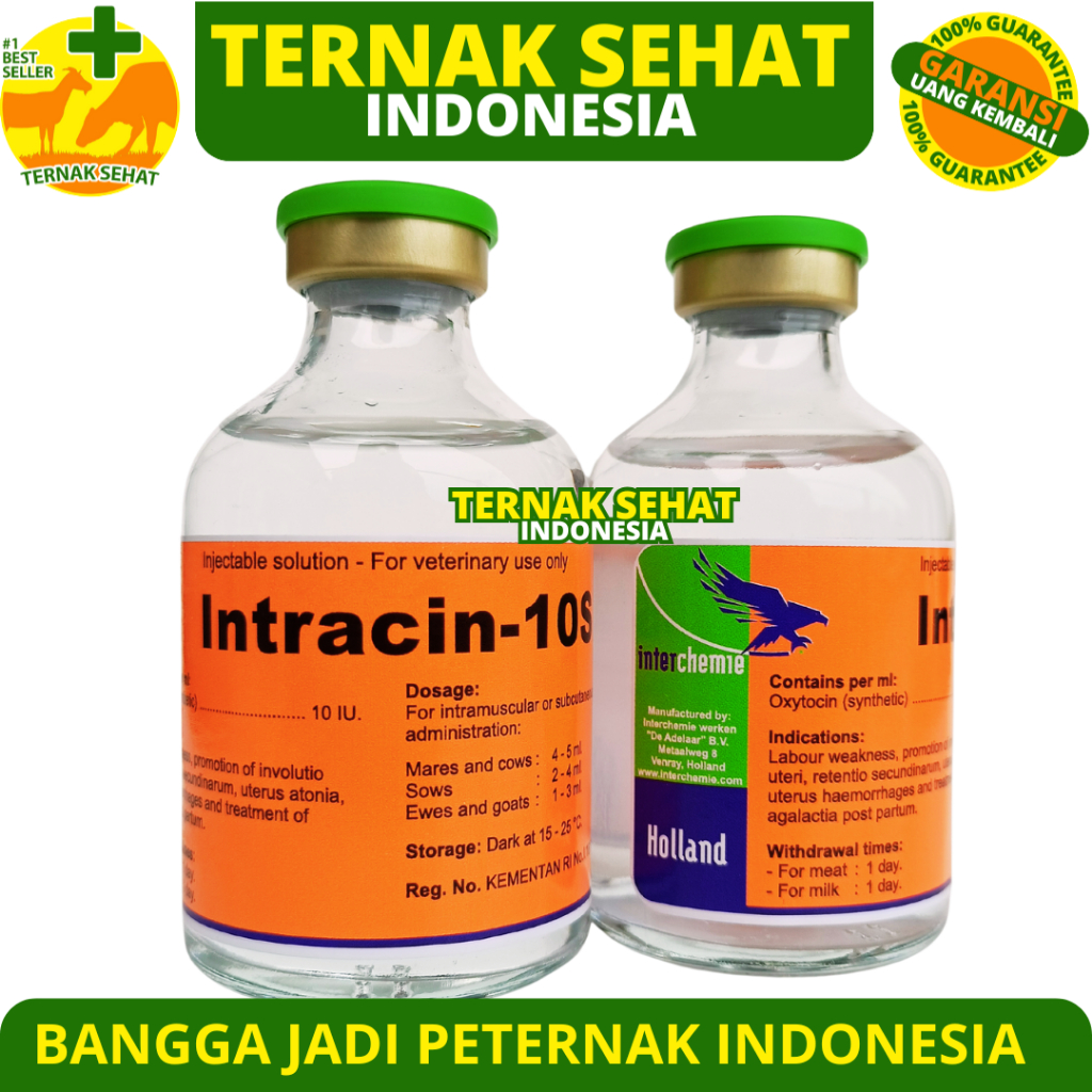 Jual INTRACIN 10S 50ml - Hormon Perangsang Kontraksi Uterus Dan Kelenjar Susu Hewan | Shopee ...