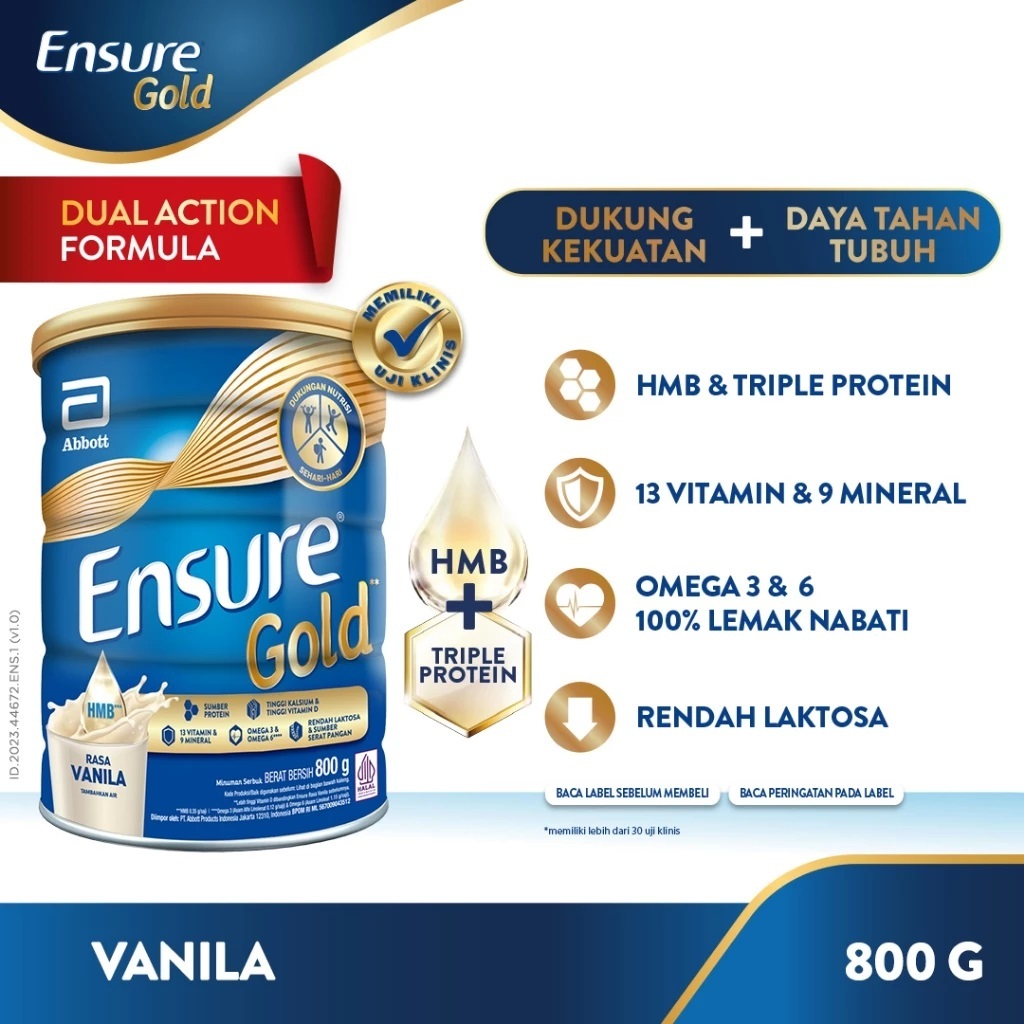 Jual Ensure Gold Vanila/Coklat 380/800/850gr Exp 08 2026 | Shopee Indonesia