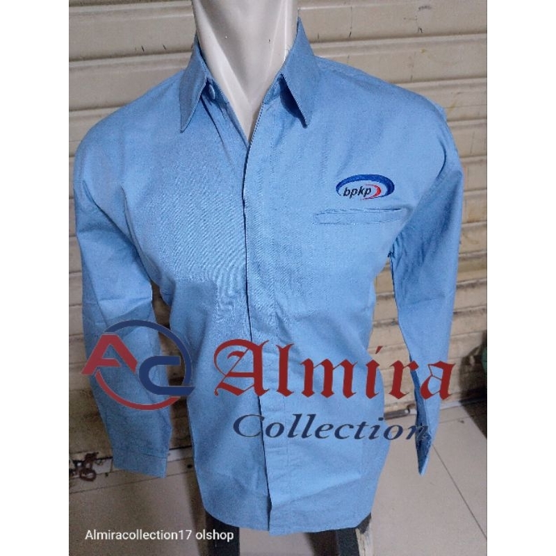 Jual kemeja BPKP biru muda tangan panjang baju BPKP warna telor asin ...