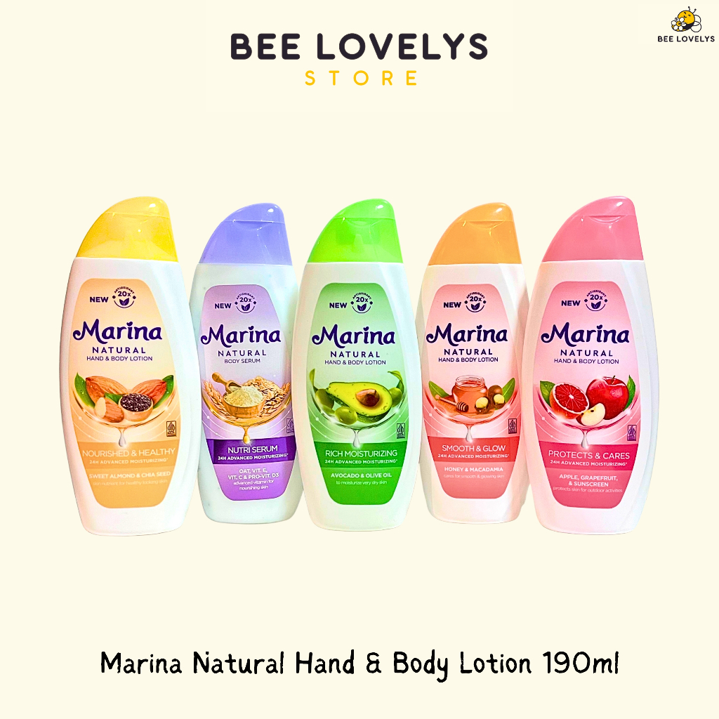 Jual MARINA NATURAL Hand Body Lotion 190ml | Shopee Indonesia