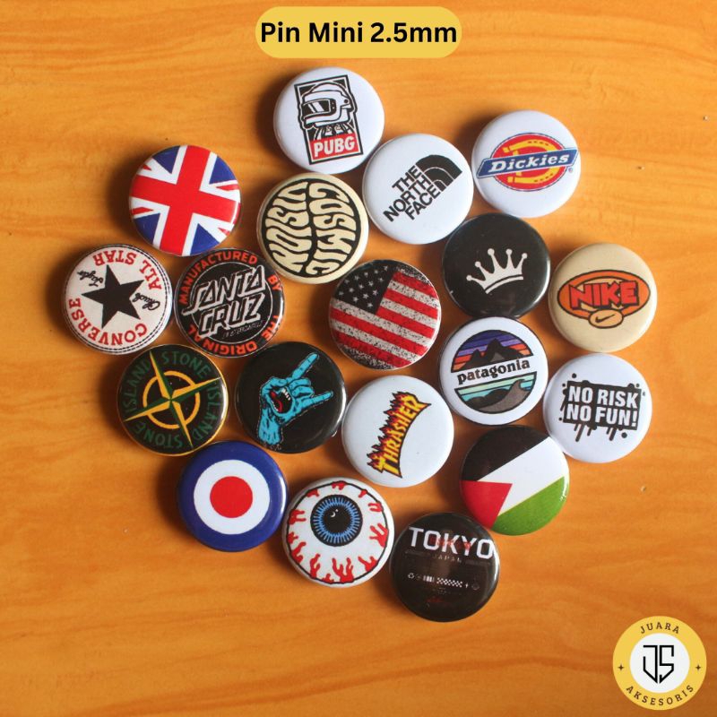 Jual JUARA - PIN Bros Bulat 2.5mm Motif Branding Lucu Keren Hype ...