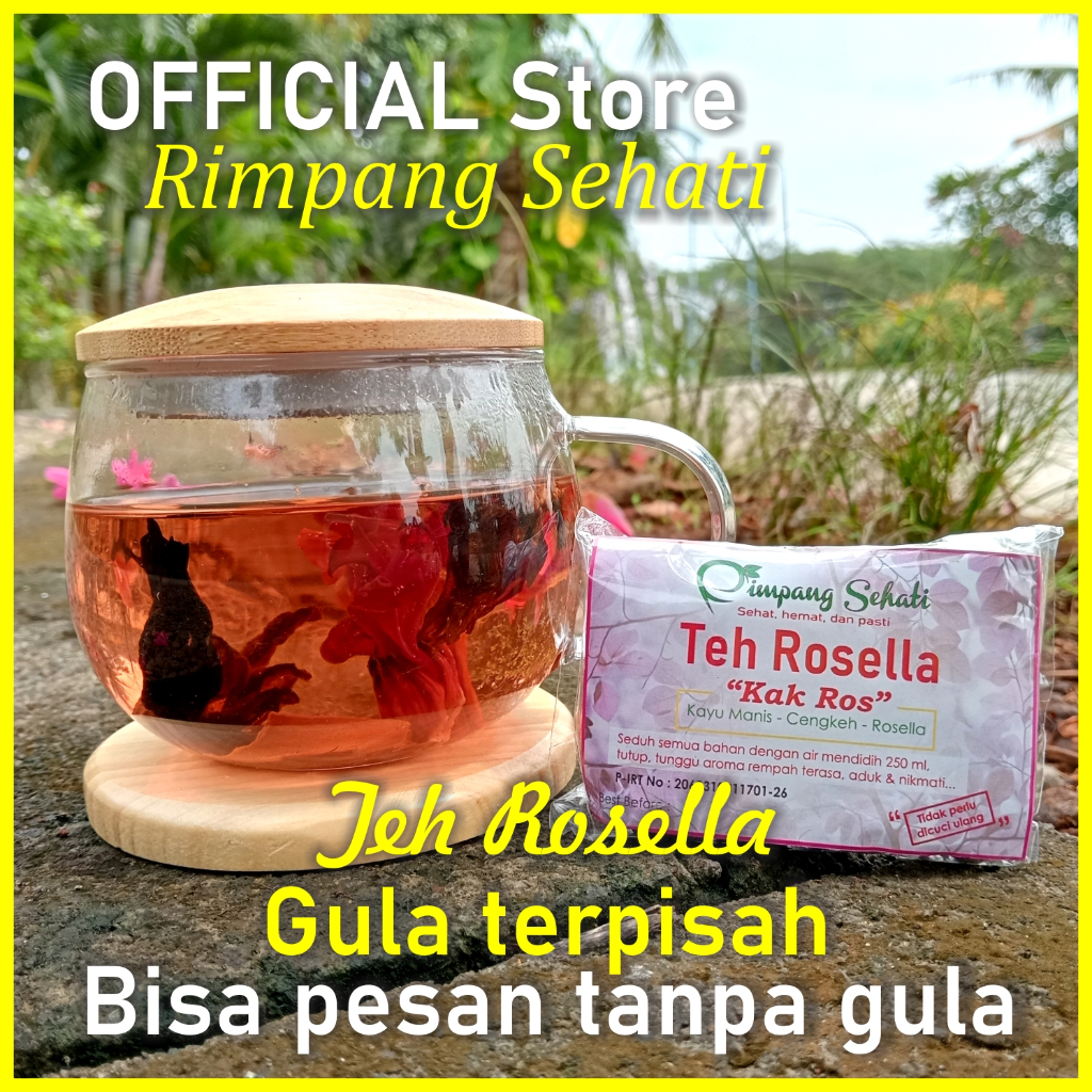 Jual Teh Bunga Rosella Merah Rosela ungu Rimpang Sehati Rempah Wedang ...